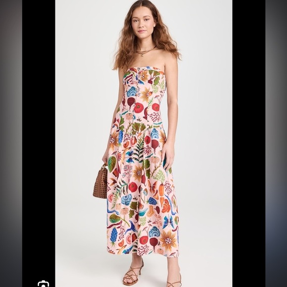 FARM Rio | Dresses | Nwt Farm Rio Bright Farm Strapless Maxi Dress ...